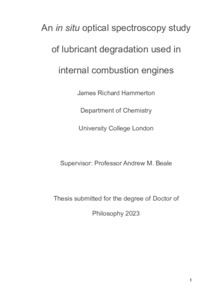 An in situ optical spectroscopy study of lubricant degradation used in internal combustion ...
